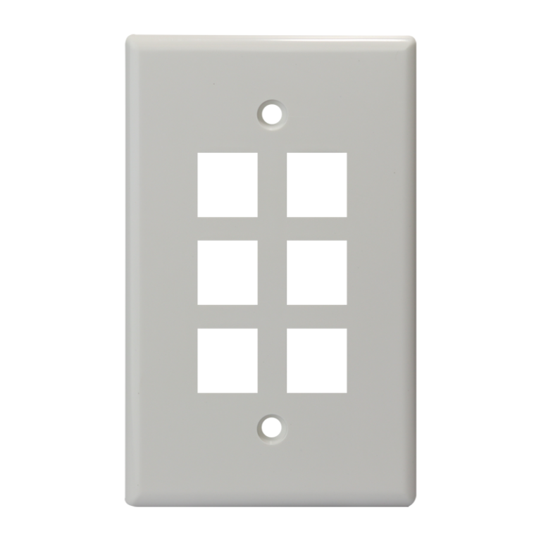 Keystone Midi Plate 6 Port UL | Datacomm Electronics
